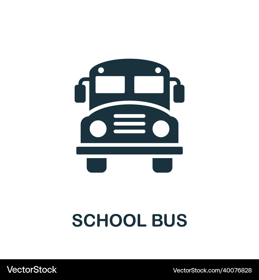 School bus icon monochrome sign from Royalty Free Vector