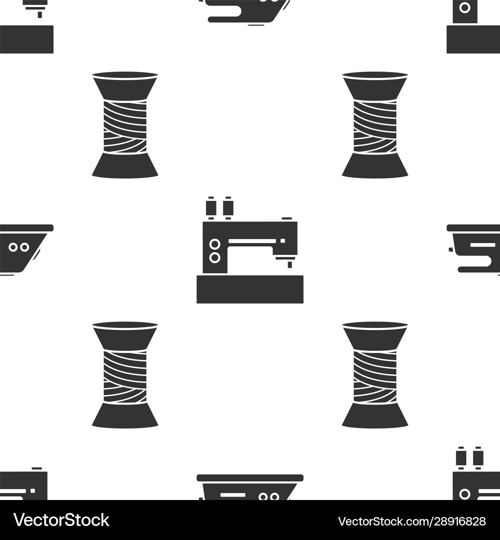 Set electric iron sewing machine and sewing Vector Image