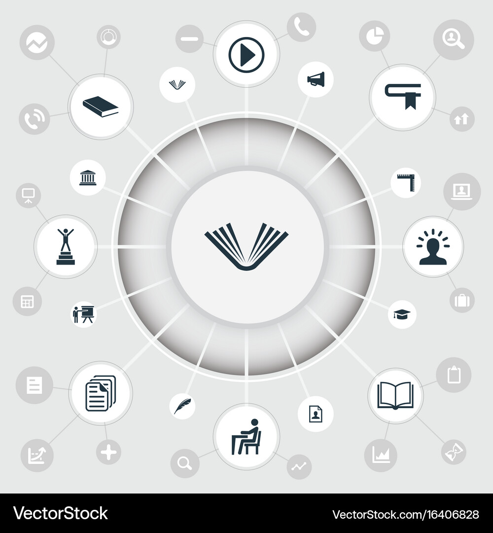 Set of simple training icons Royalty Free Vector Image