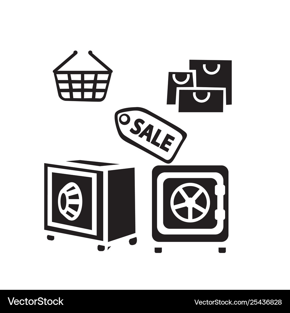 Set shopping icons on a white background Vector Image
