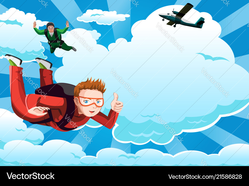 Skydiving Royalty Free Vector Image - VectorStock