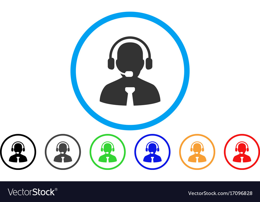 Support manager rounded icon Royalty Free Vector Image