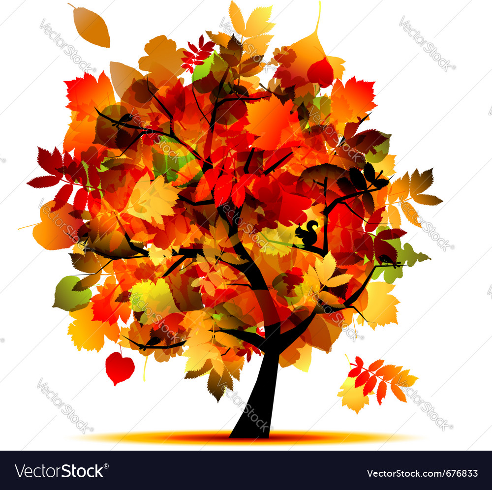 Beautiful autumn tree Royalty Free Vector Image