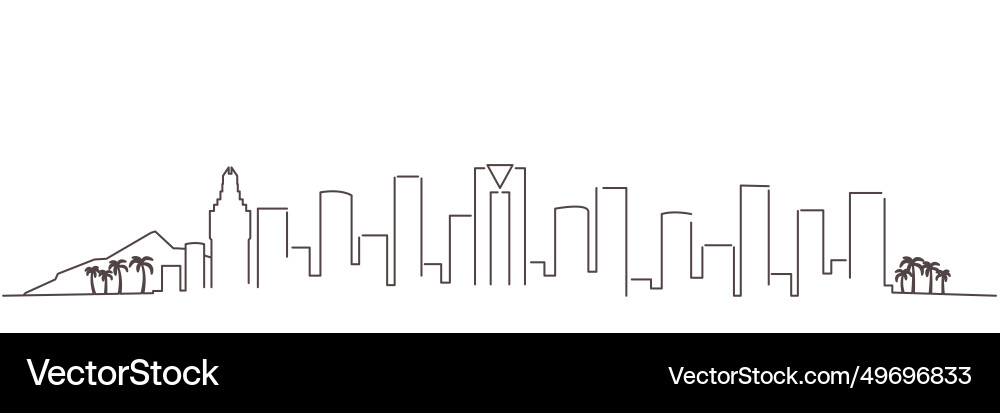 Benidorm dark line simple minimalist skyline Vector Image