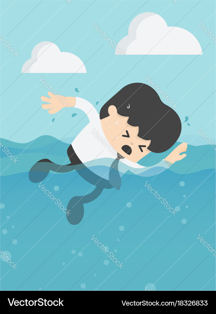 Businessmen are about to drown Royalty Free Vector Image