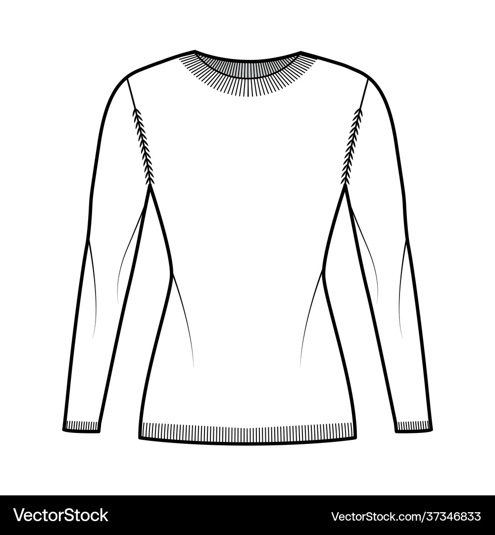 Crew neck sweater technical fashion Royalty Free Vector