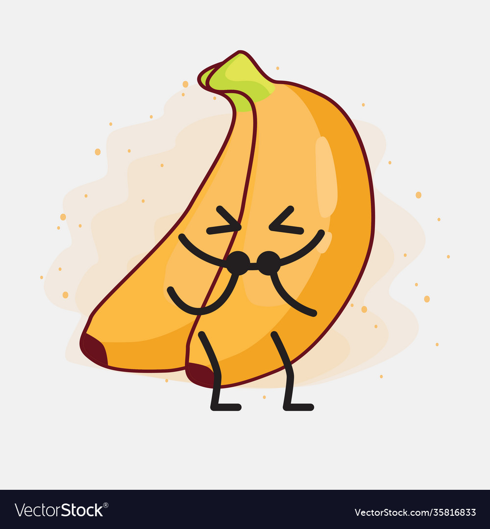 Cute banana fruit character Royalty Free Vector Image
