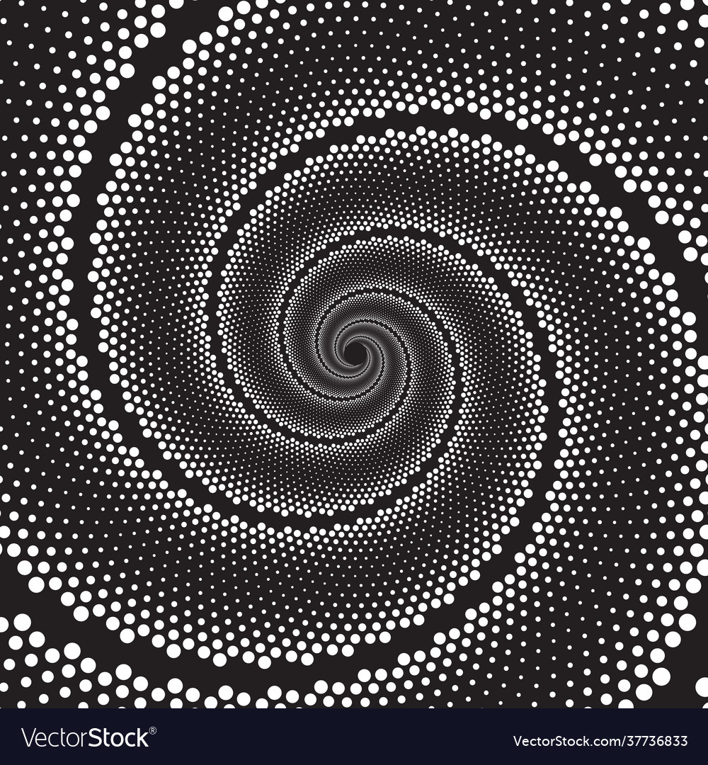 Dotted halftone spiral pattern or texture Vector Image