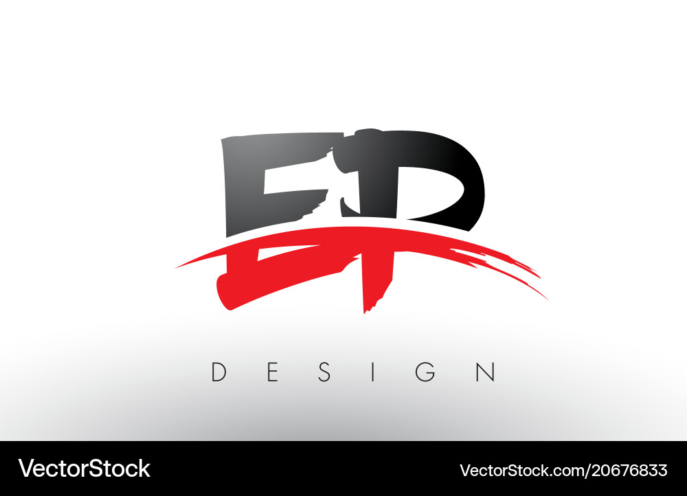 Ep e p brush logo letters with red and black Vector Image