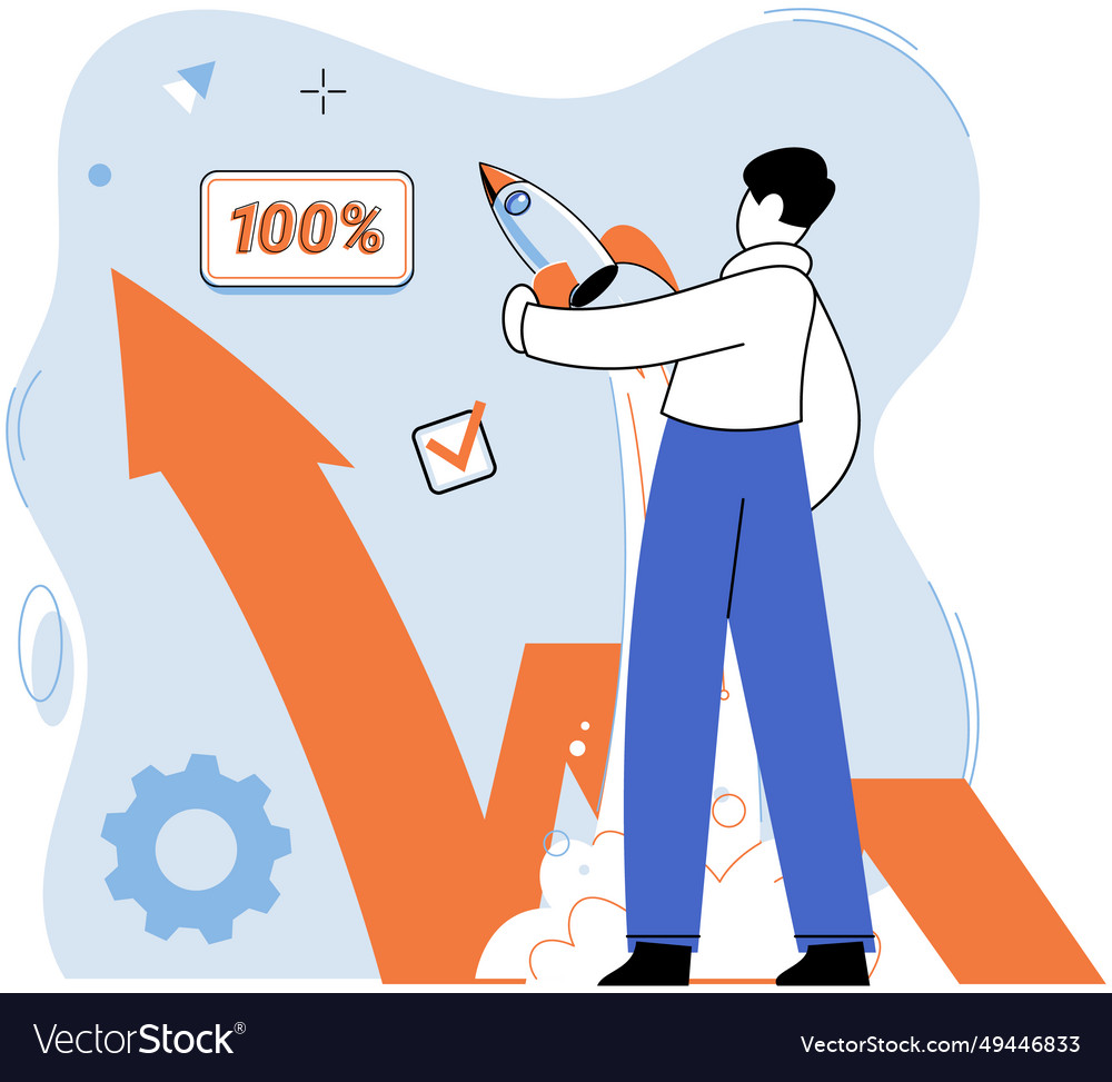 Project launch management Royalty Free Vector Image