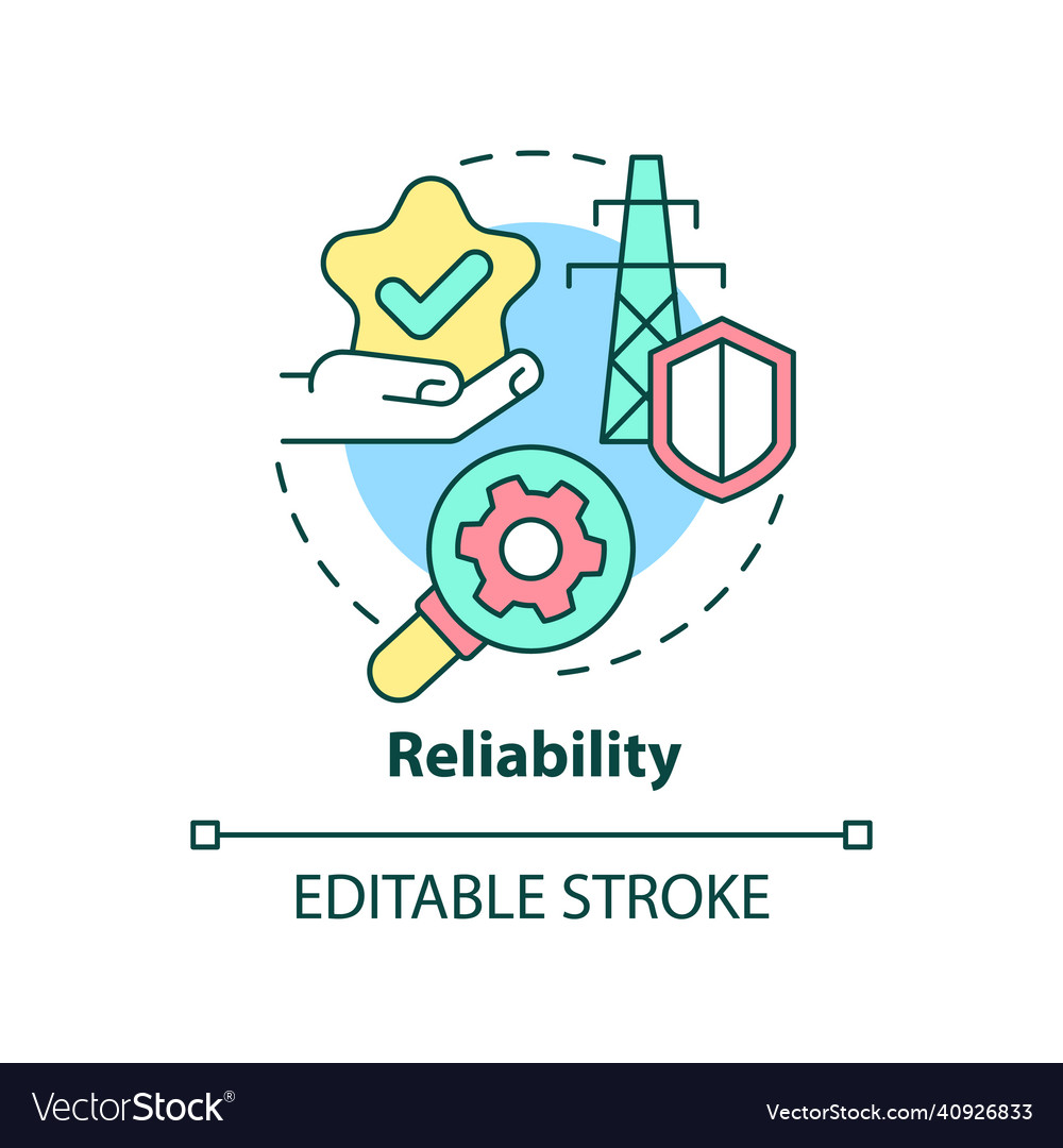 Reliability concept icon Royalty Free Vector Image