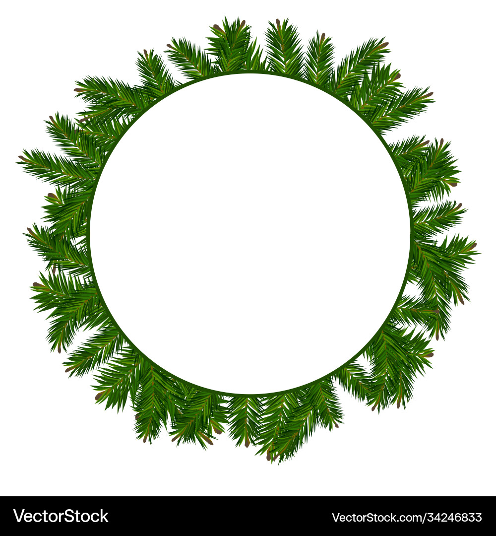 Round decorative christmas frame Royalty Free Vector Image
