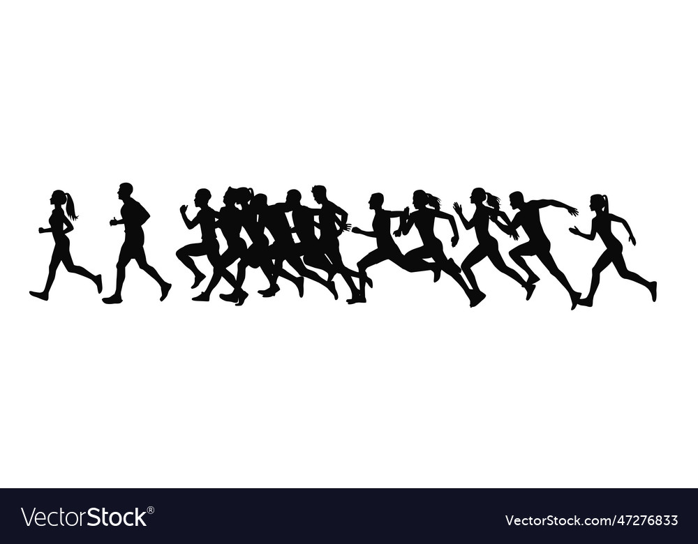 Runner group silhouette people Royalty Free Vector Image Runner group silhouette people Royalty Free Vector Image