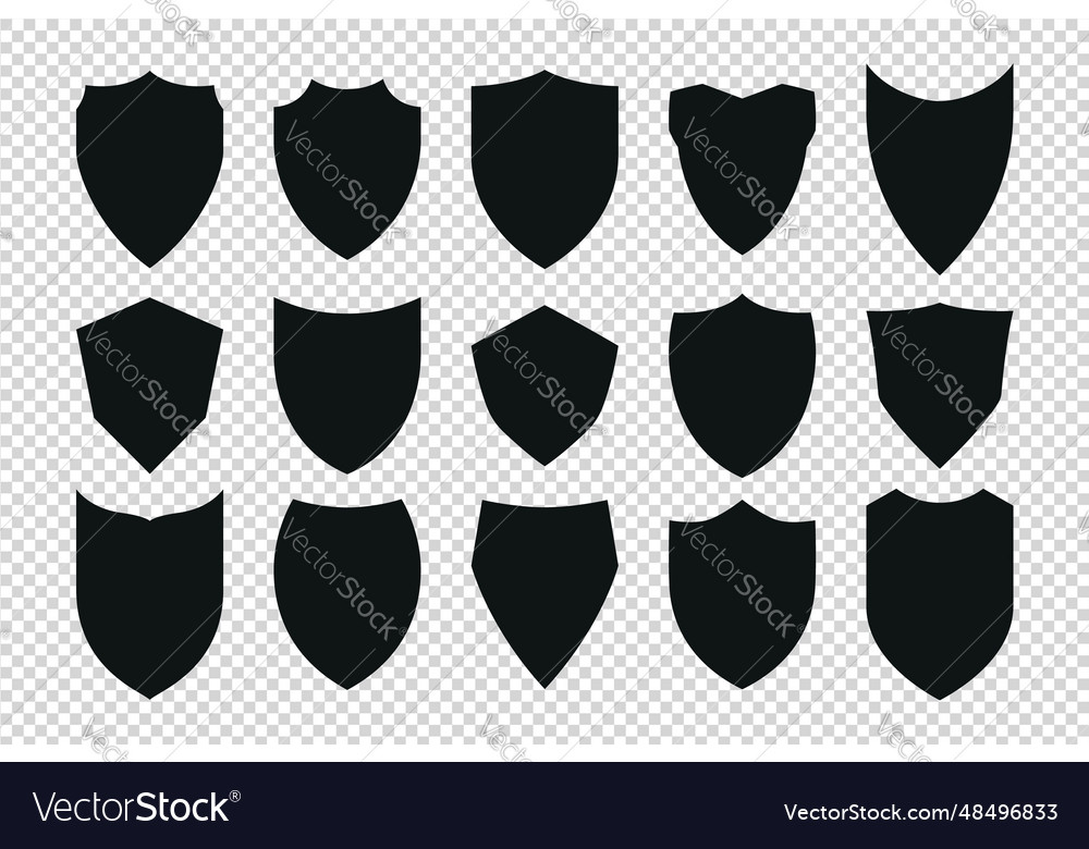 Simple black shields set Royalty Free Vector Image Simple black shields set Royalty Free Vector Image