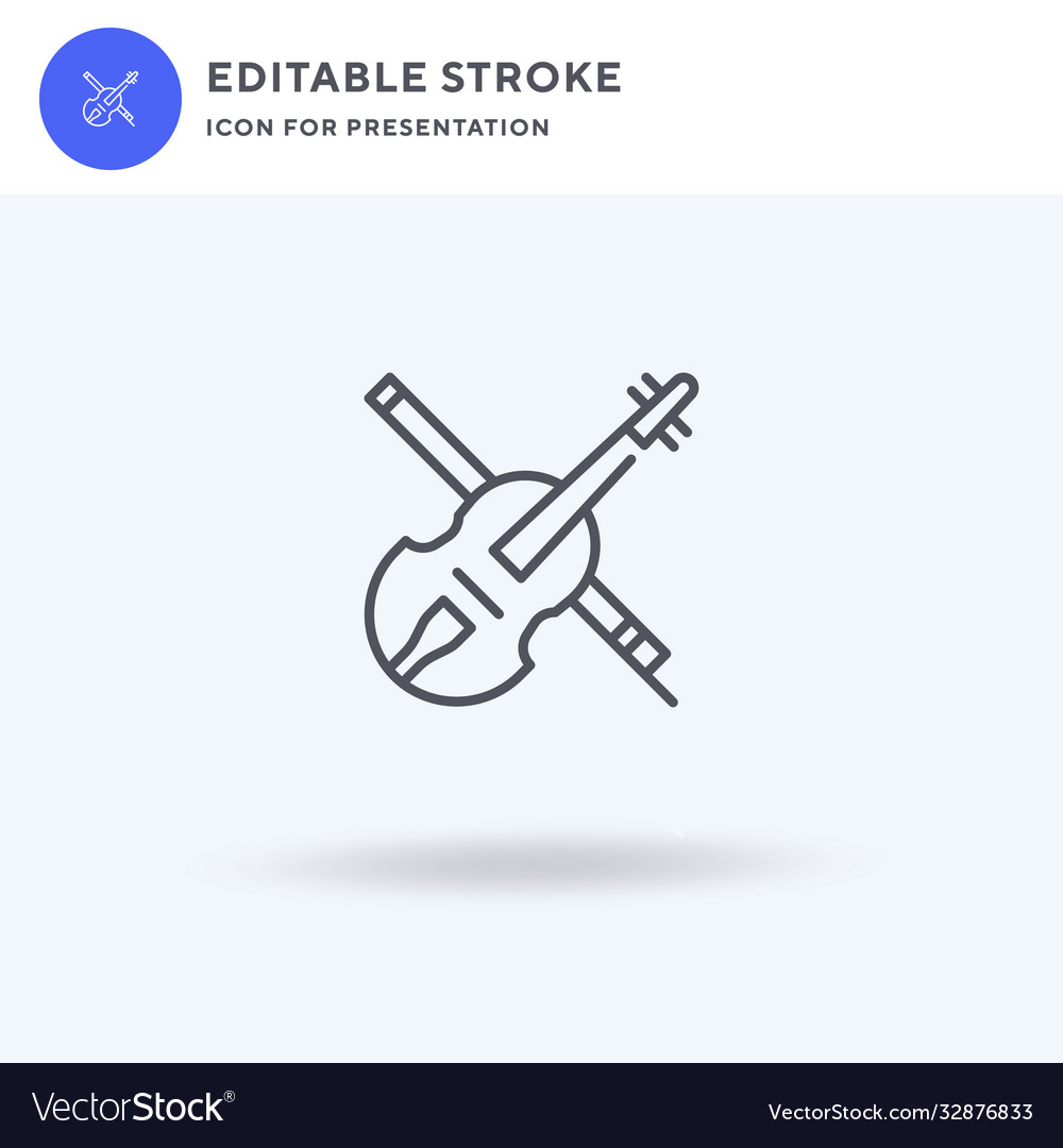 Violin icon filled flat sign solid Royalty Free Vector Image