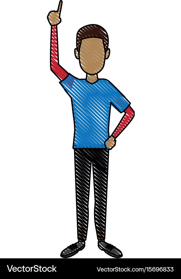 Young man standing cartoon person image Royalty Free Vector