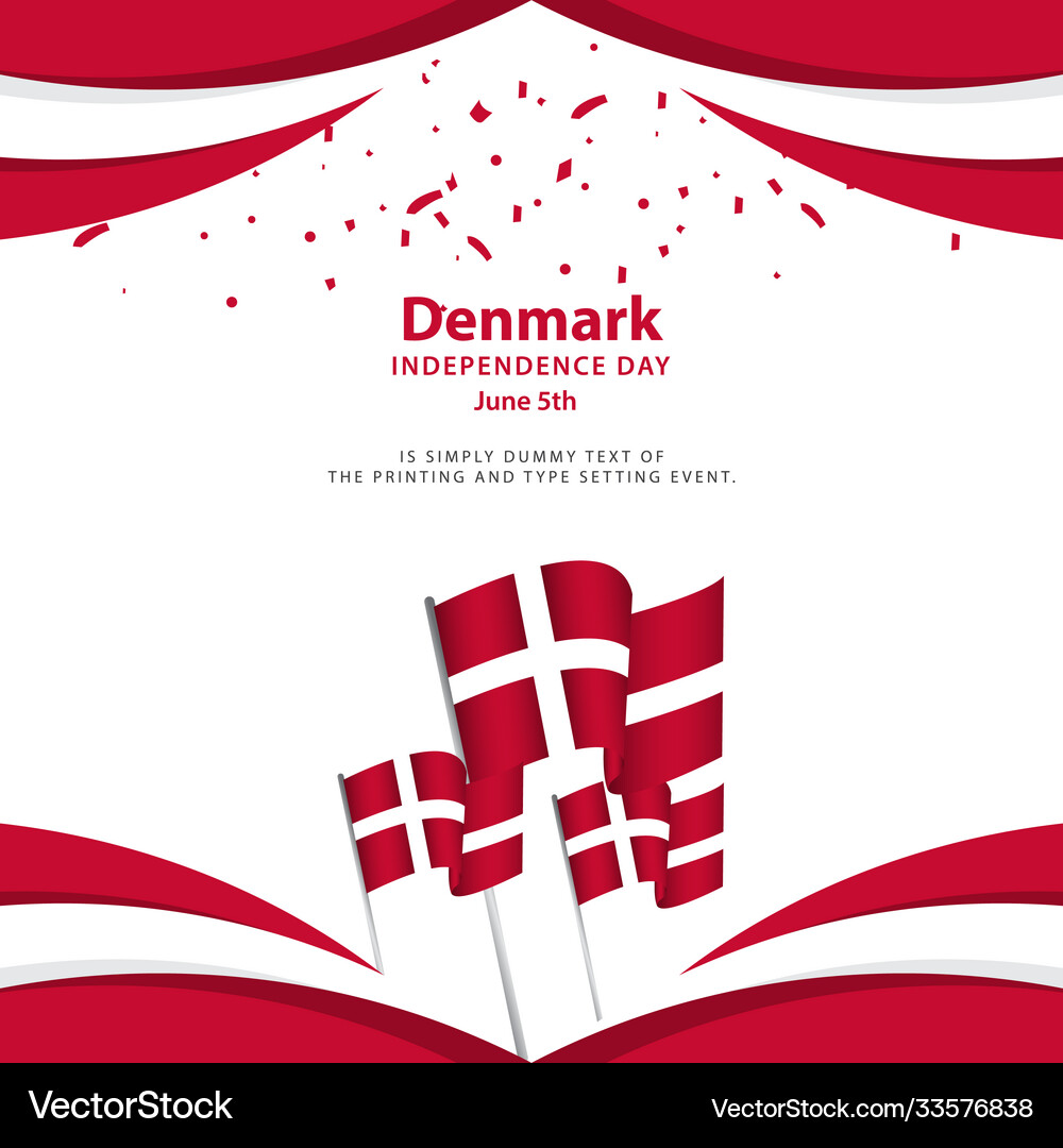 Happy denmark independence day celebration poster Vector Image