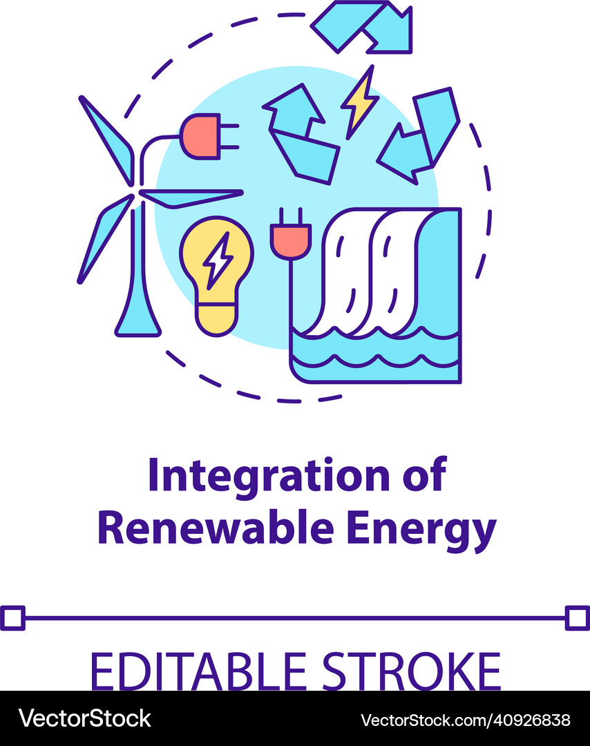 Integration of renewable energy concept icon Vector Image