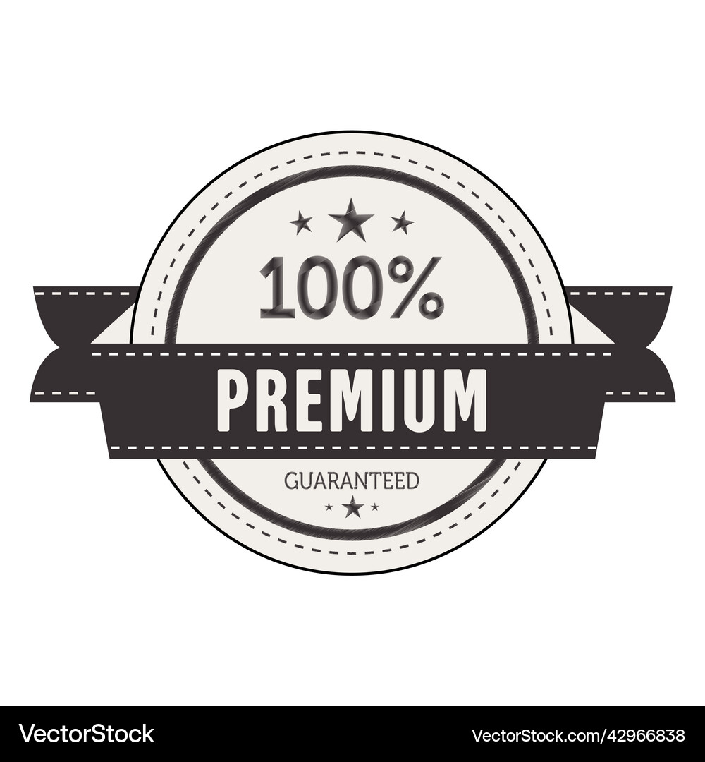 Premium Badge - 100 Percent Royalty Free Vector Image