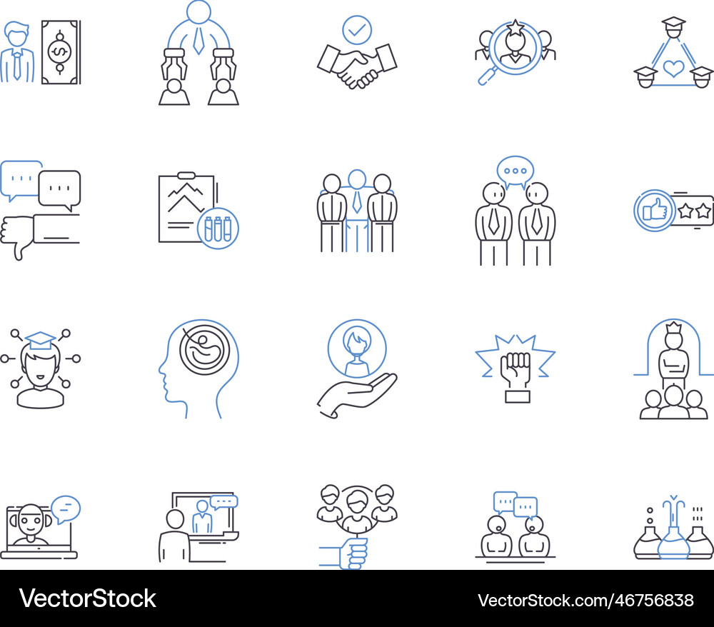 Startup education outline icons collection Vector Image