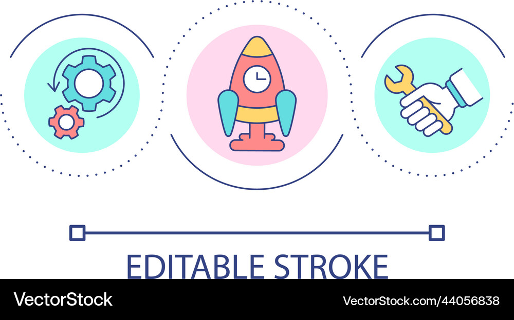 Startup settings loop concept icon Royalty Free Vector Image