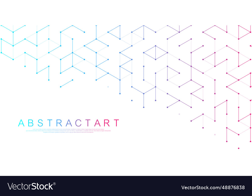 Technology abstract lines and dots connect Vector Image