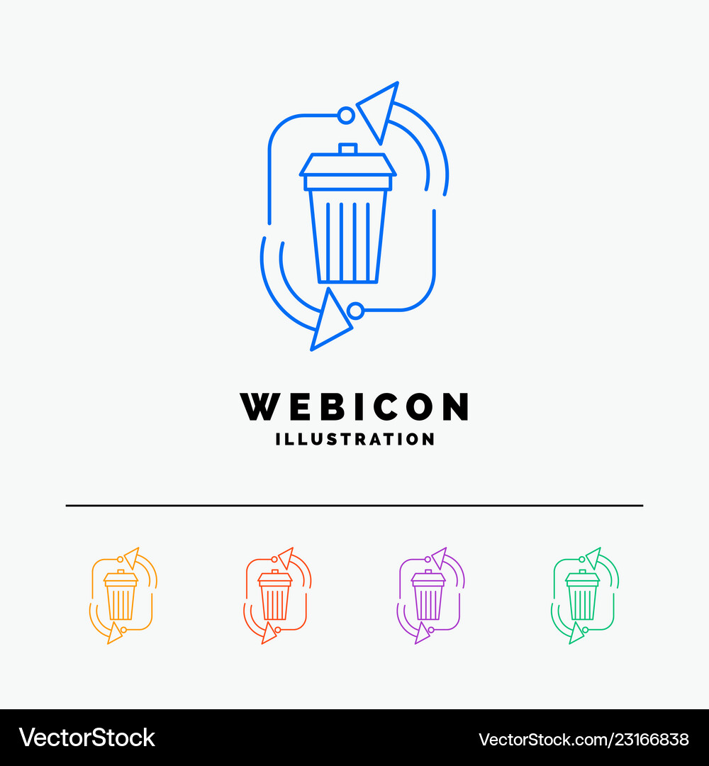 Waste disposal garbage management recycle 5 color Vector Image