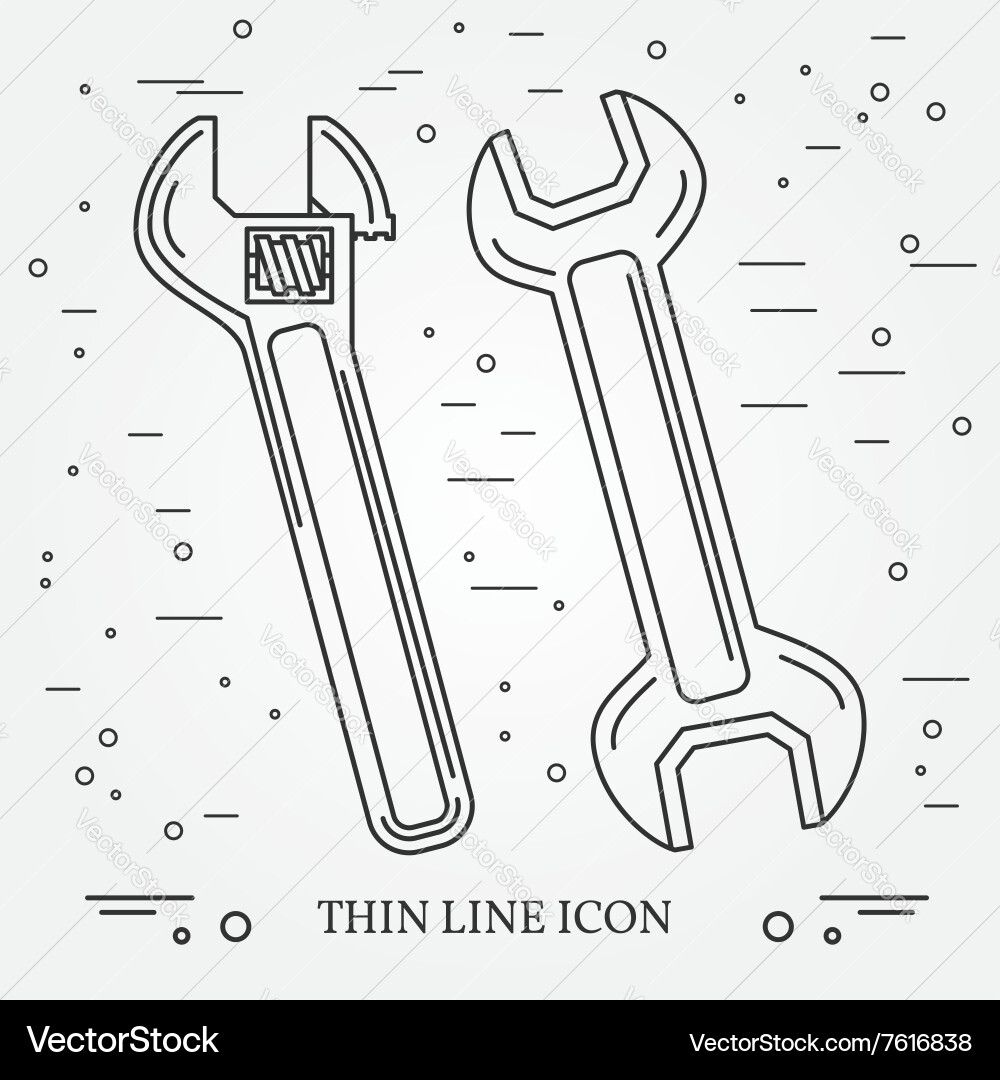 Wrench icons drawing wr Royalty Free Vector Image