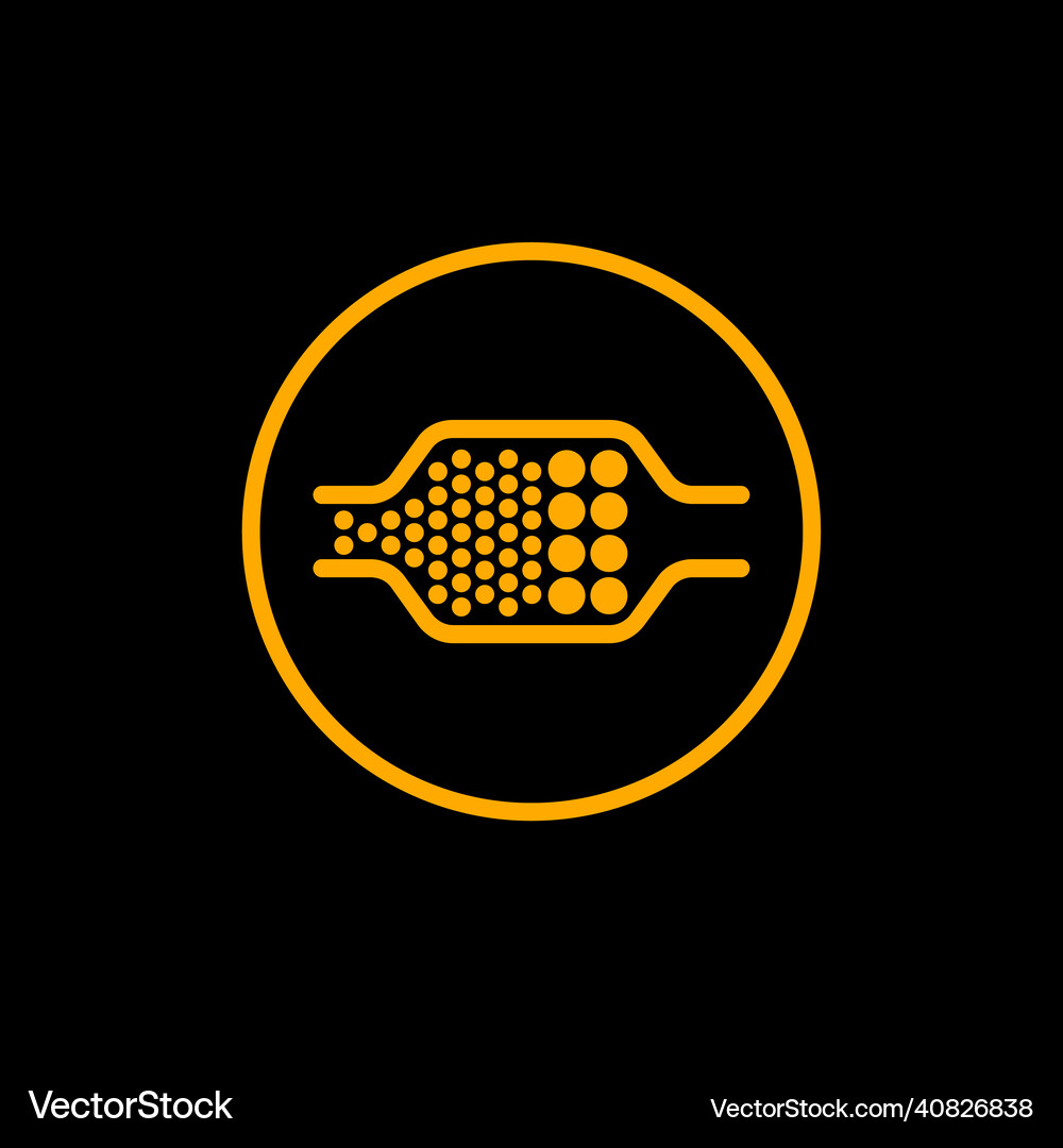 Yellow car catalytic converter system icon black Vector Image