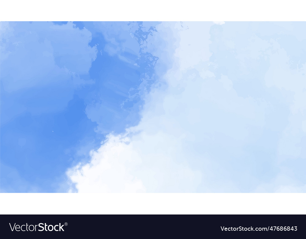 Abstract blue watercolor backgroundhand painted Vector Image