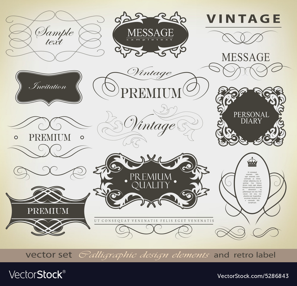 Calligraphic design elements Royalty Free Vector Image