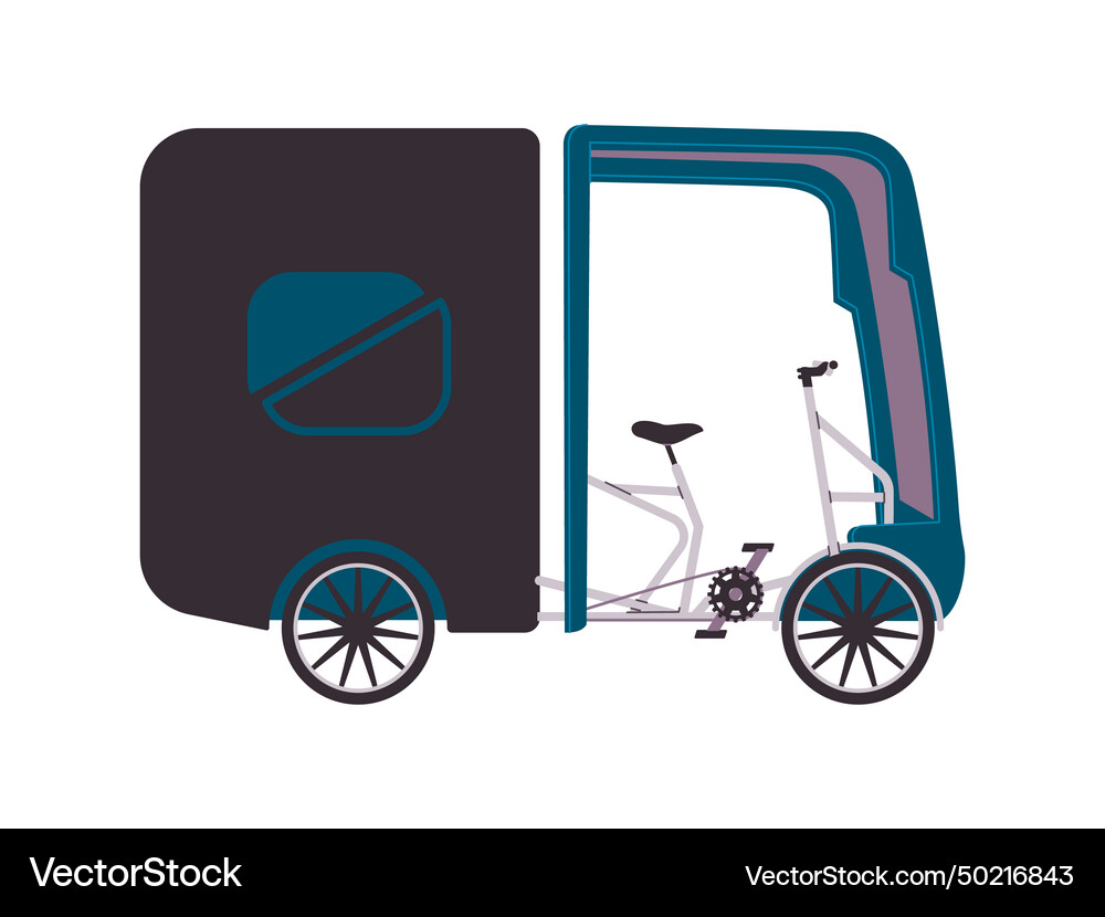 Cargo bike delivery transportation with wind Vector Image