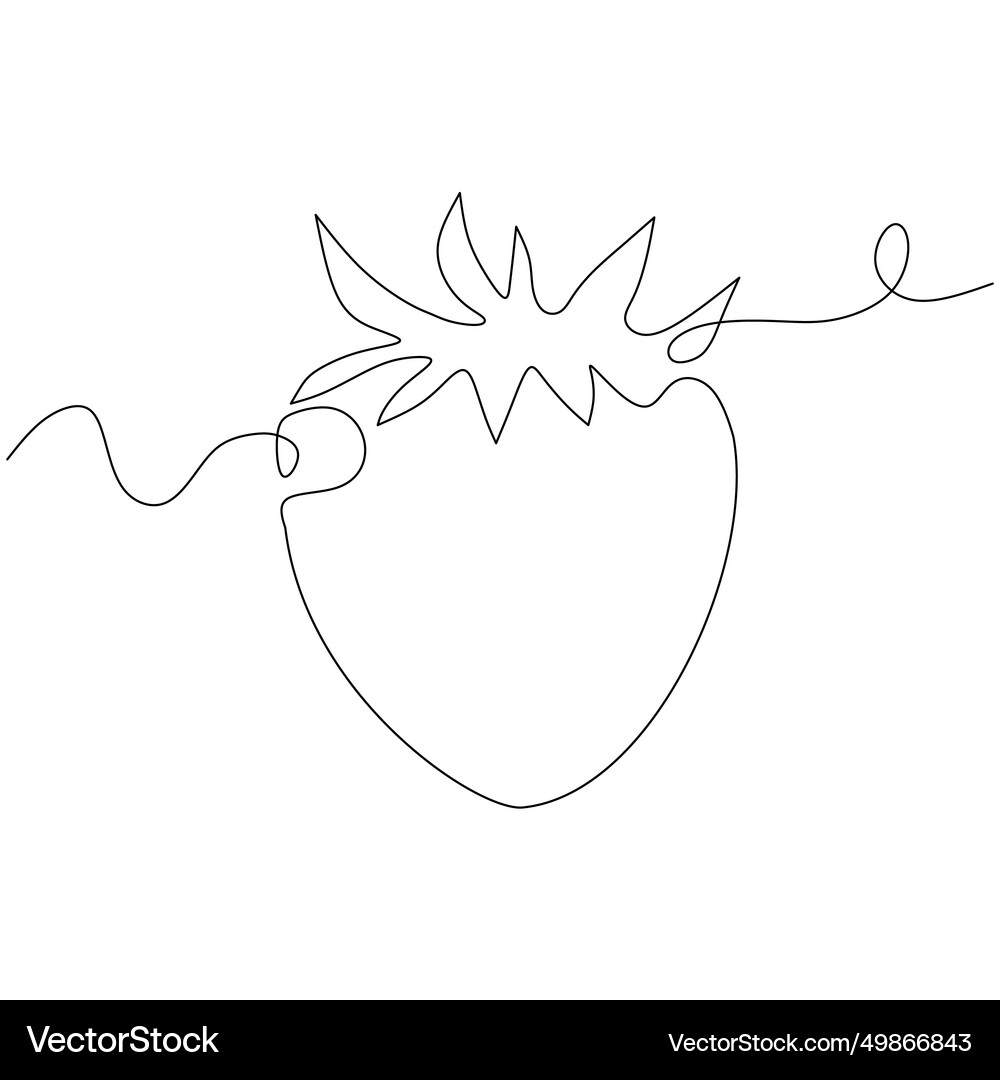 Continuous one line drawing of strawberry Vector Image
