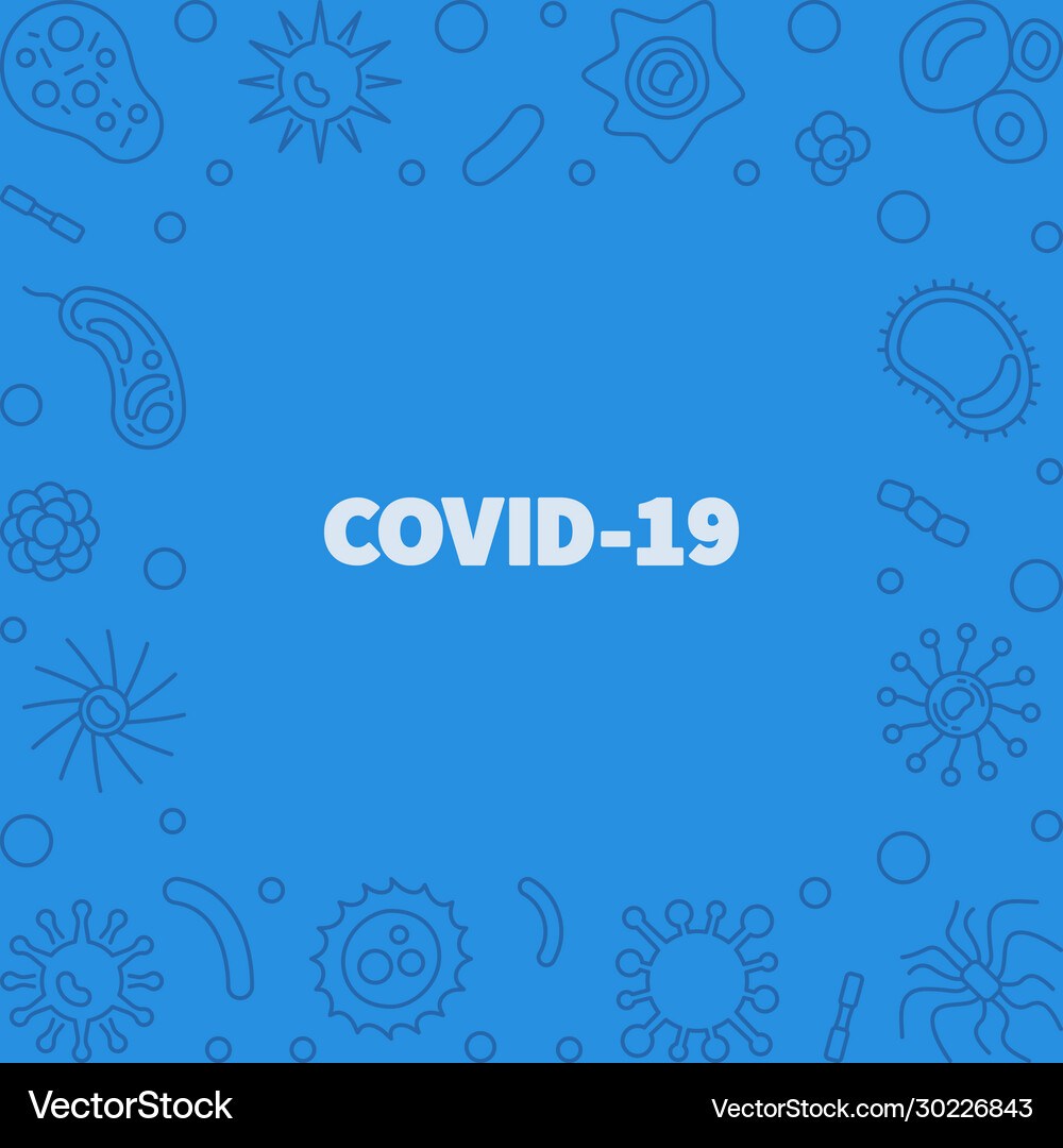 Covid-19 coronavirus concept outline frame Vector Image