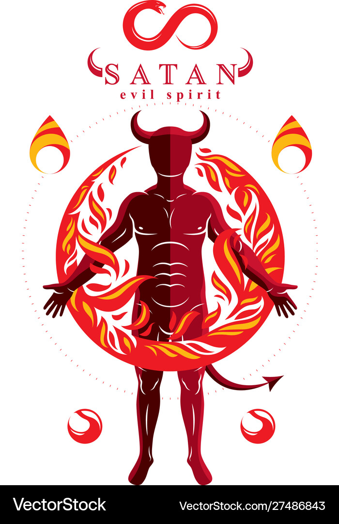 Graphic human surrounded a fireball mystic Vector Image