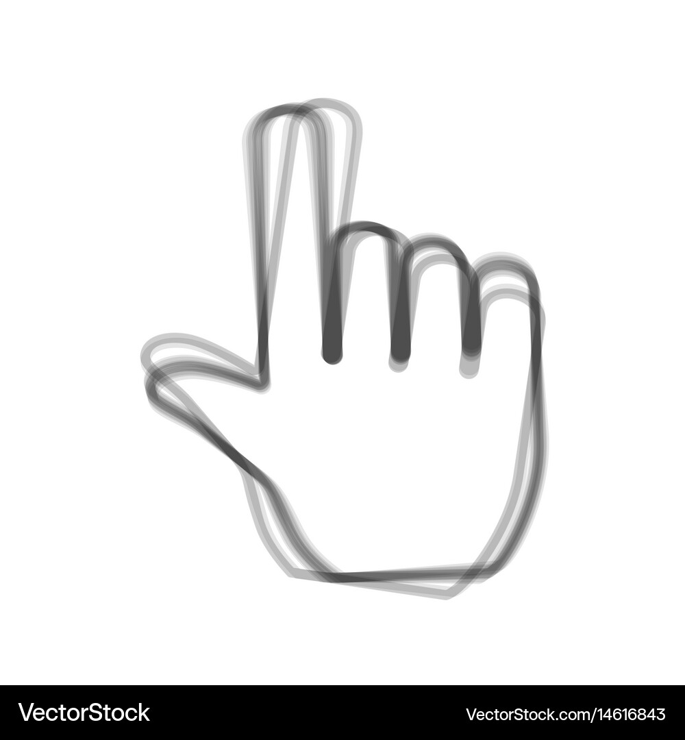 Hand sign gray icon shaked Royalty Free Vector Image