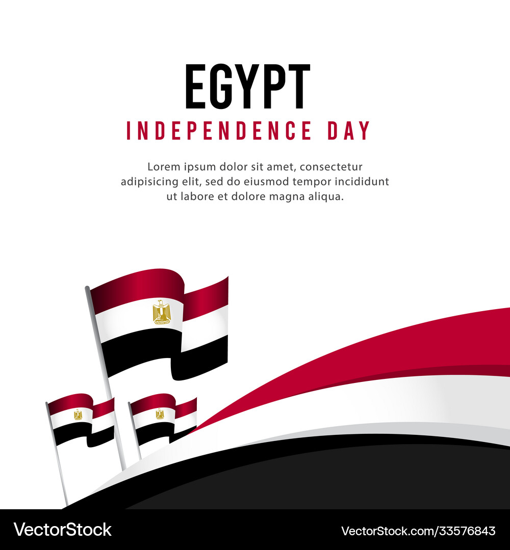 Happy egypt independence day celebration poster Vector Image