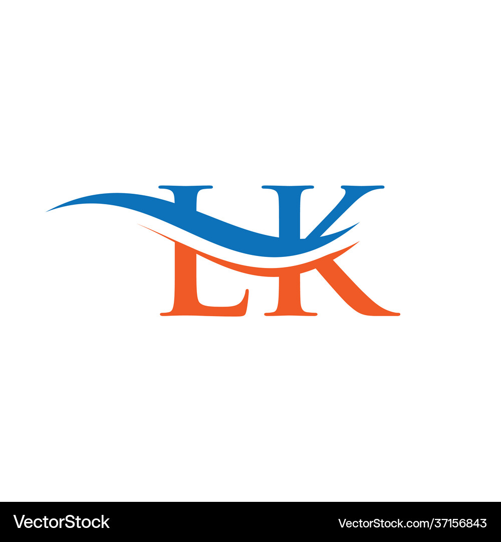 Initial lk letter business logo design Royalty Free Vector