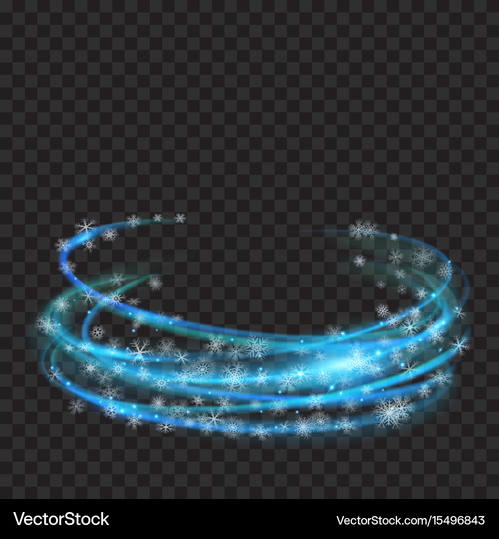 Light blue glowing rings with snowflakes Vector Image