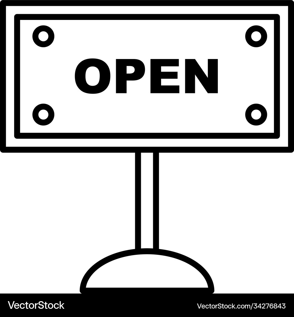 Open road sign line style icon design Royalty Free Vector