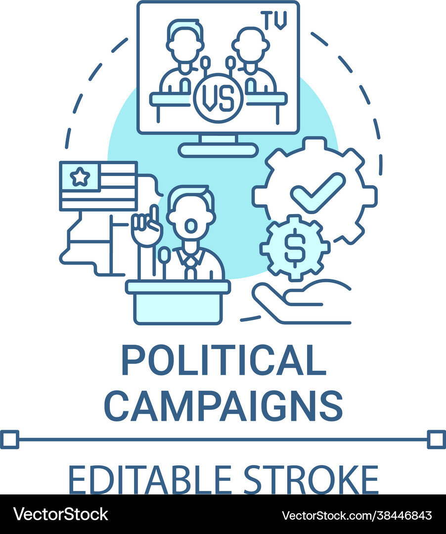 Political campaigns fundraiser concept icon Vector Image