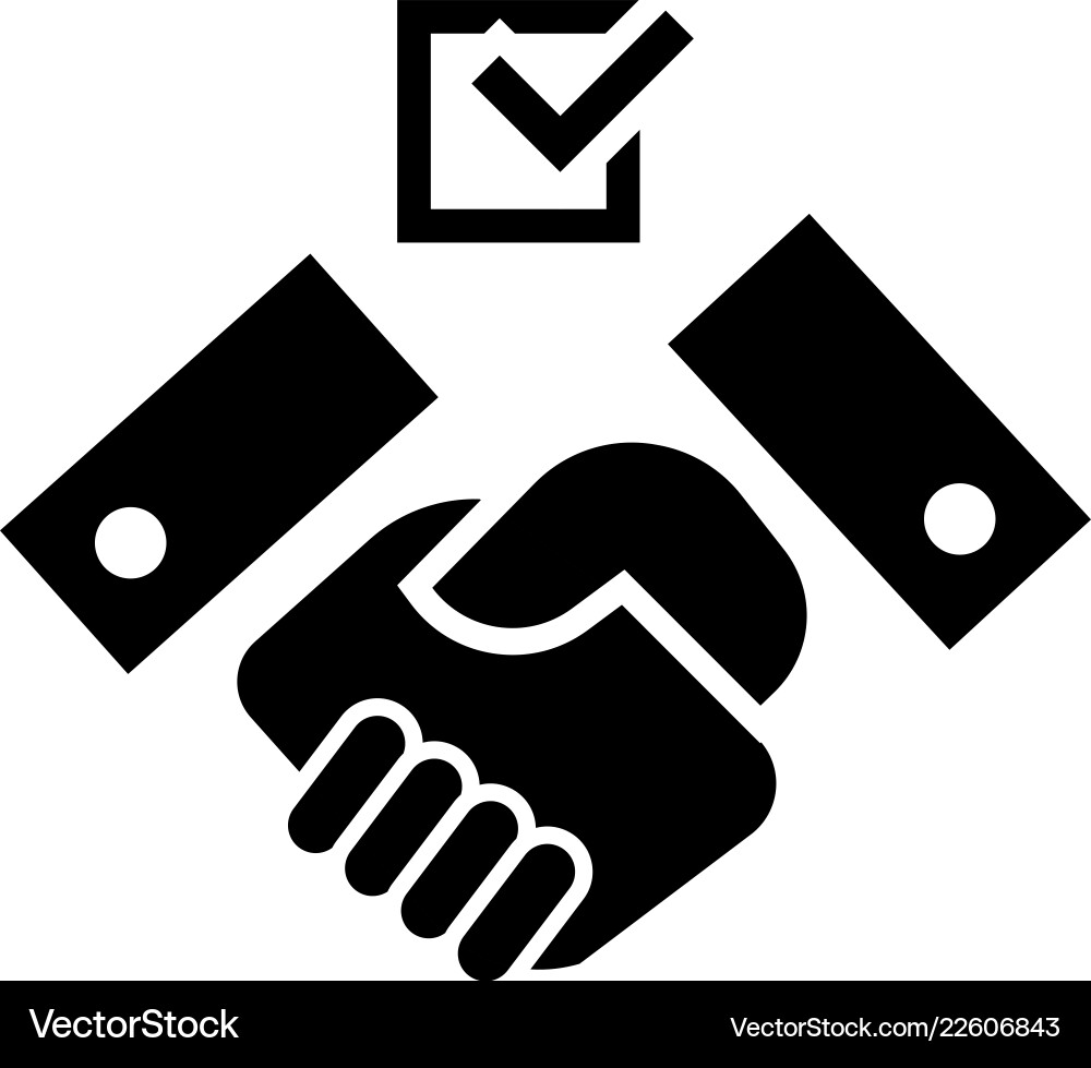 Political hand shake icon simple style Royalty Free Vector