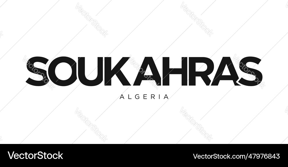 Souk ahras in the algeria emblem the design Vector Image