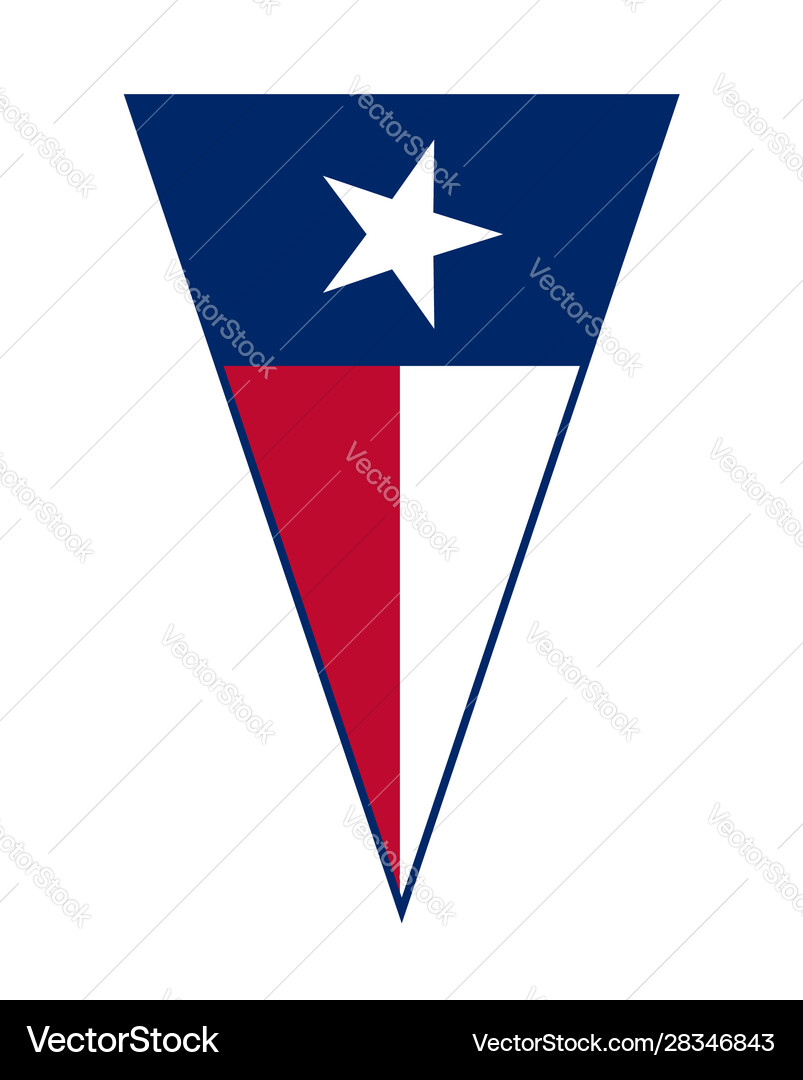 Texas state flag as bunting triangle Royalty Free Vector
