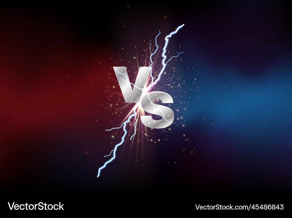 Vs lightning versus duel poster superhero boxing Vector Image