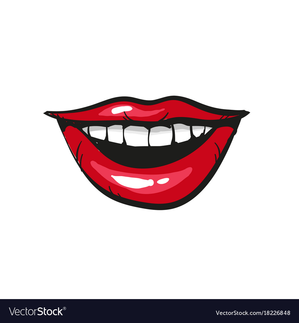 Beautiful smiling mouth with beautiful healthy Vector Image