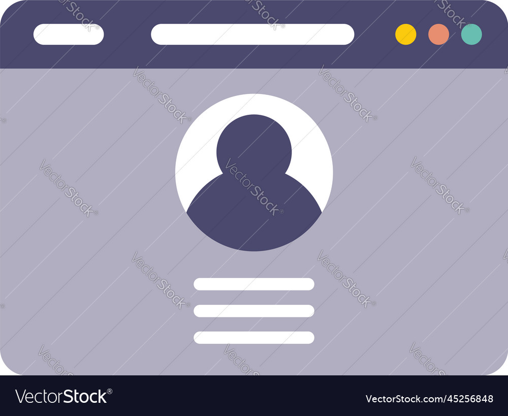 Browser search icon flat window computer Vector Image