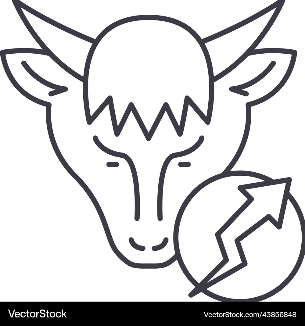 Bull trend line icon outline symbol Royalty Free Vector