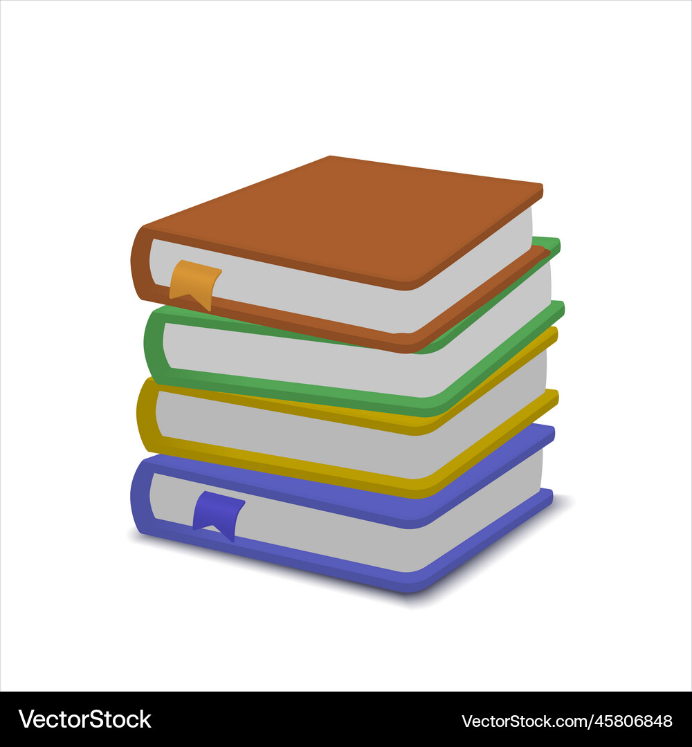 Colorful volumes pile with bookmarks Royalty Free Vector