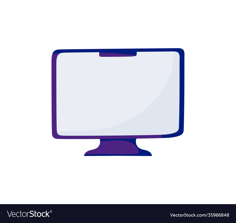 Computer screen cartoon isolated white background Vector Image